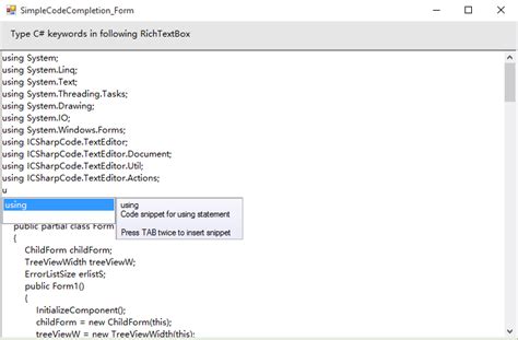 Creating Auto Completioncode Completion In C Codeproject
