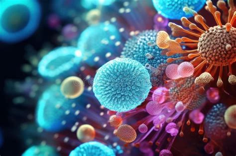 Destructive Macro Virus Cell Generate Ai Stock Illustration