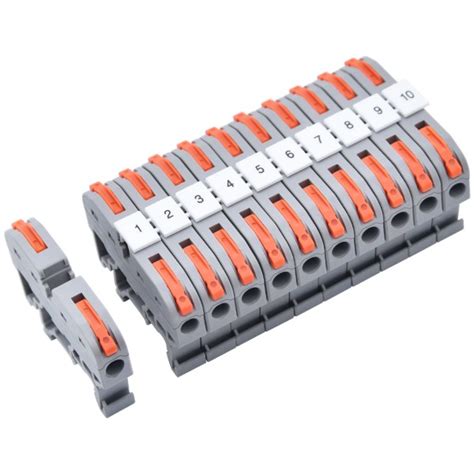 Xalxmaw Din Rail Terminal Blocks Kit Wit 20pcs Universal Lever Wire