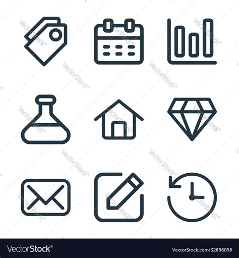 User Interface Line Icons Linear Set Quality Line Vector Image
