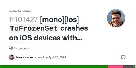 Mono Ios `tofrozenset` Crashes On Ios Devices With `803` Release · Issue 101427 · Dotnet