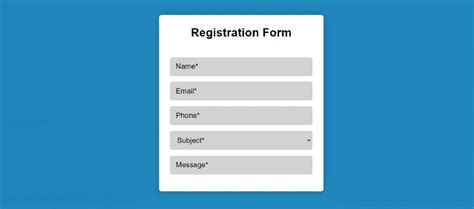 Registration Form With Javascript Validation Free Code