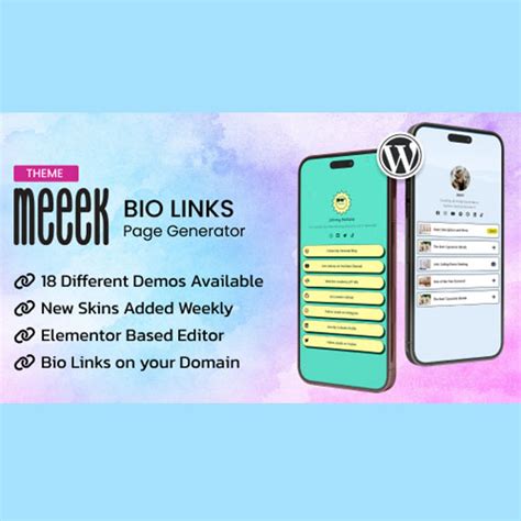 meeek bio links builder theme wppnt