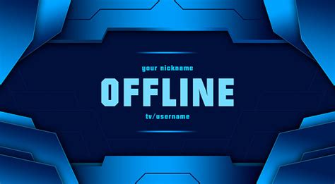 스트림에 대한 오프라인 허드 화면 배너 169 기하학적 그라데이션 셰이프가 있는 오프라인 파란색 배경입니다 오프라인 스트리머 방송을 위한 화면 보호기입니다 오프라인 화면을