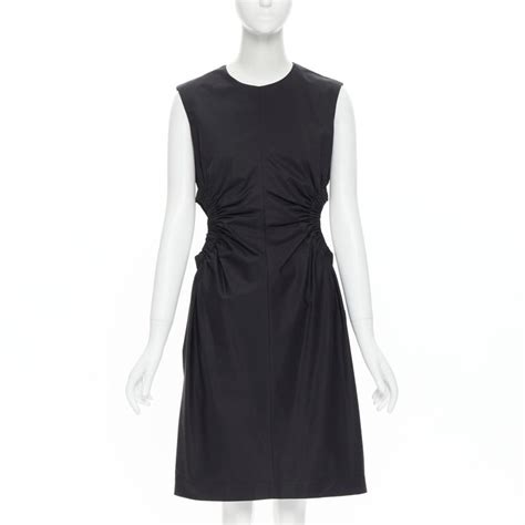 Old Celine Phoebe Philo Runway Black Circle Cut Out Waist Dress Fr36 S