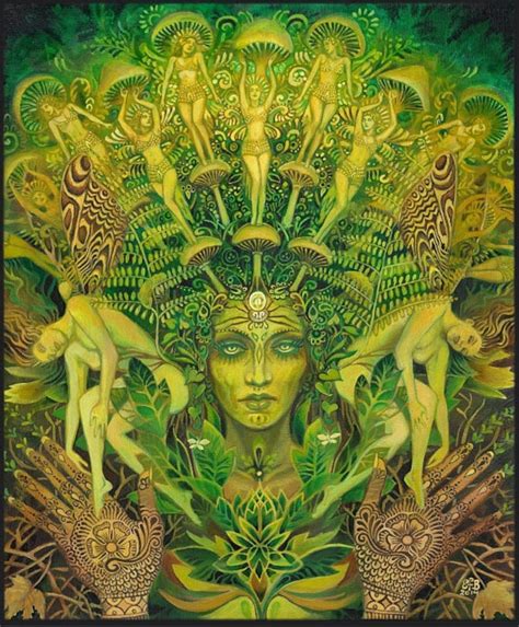 Dryad Forest Nymph Goddess Pagan Psychedelic Art 11x14 Print Etsy