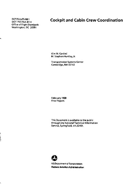 Pdf Cockpit And Cabin Crew Coordination