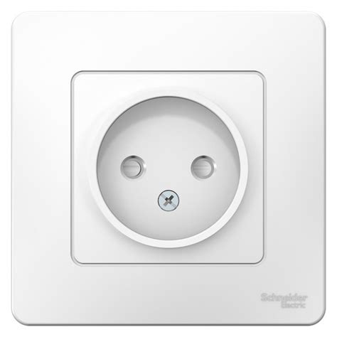 Розетка без заземления с рамкой со шторками Schneider Electric Blanca ...