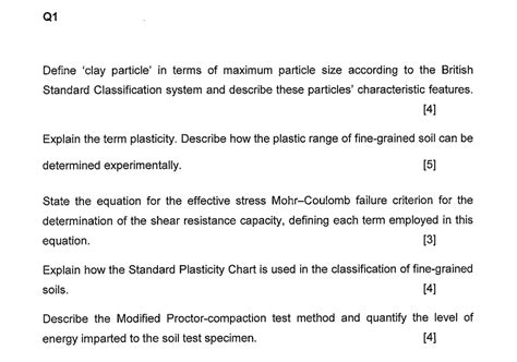 solved define clay particle in terms of maximum particle
