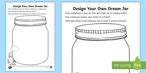Design Your Own Dream Jar Worksheet Worksheet