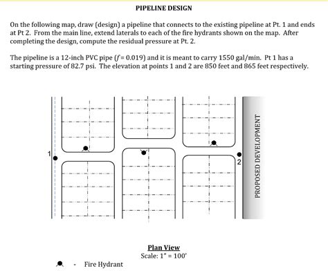 Solved PIPELINE DESIGN On The Following Map Draw Design A Chegg Com