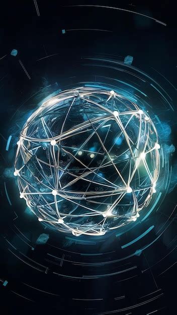 3d Modern Abstract Network Communications Background Premium Ai