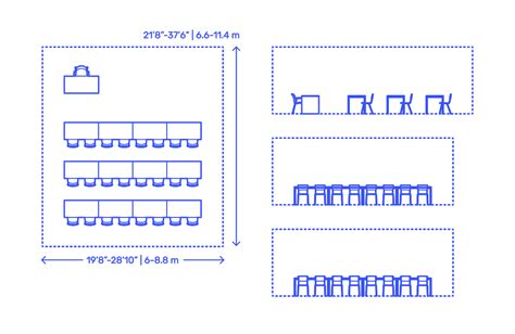 Classroom Rows Double Tables Dimensions And Drawings