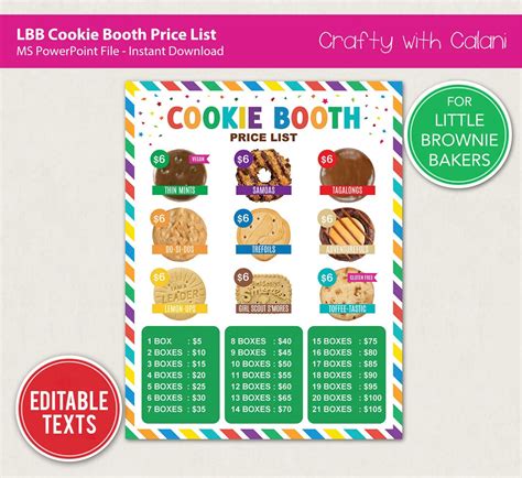 Girl Scout Cookie Booth Printable 2024 Lbb Cookie Booth Price List Lbb Cookie Booth Template