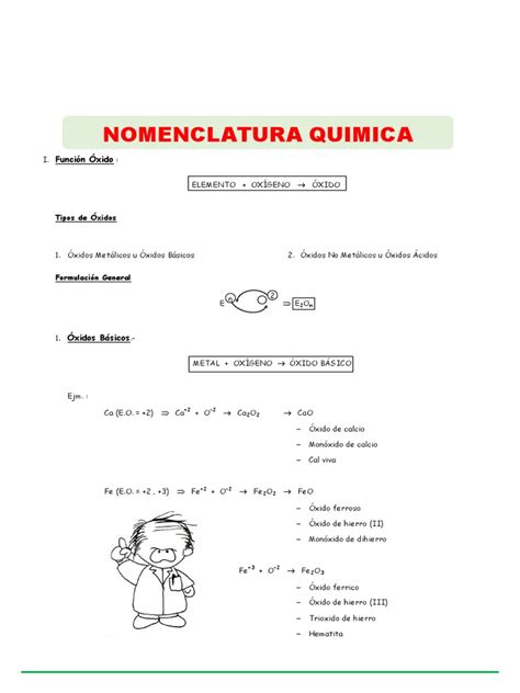 Tipos De Oxidos Para Primero De Secundaria Pdf Óxido Sustancias