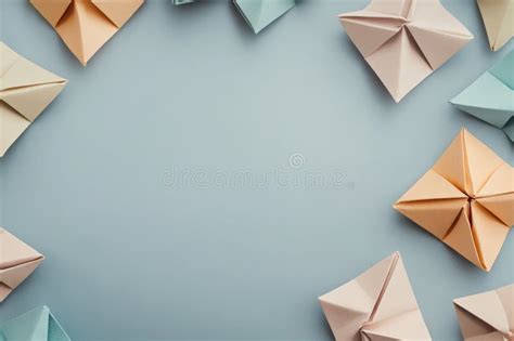 Pastel Paper Boats Arranged On A Blue Background Stock Illustration Illustration Of Subtle