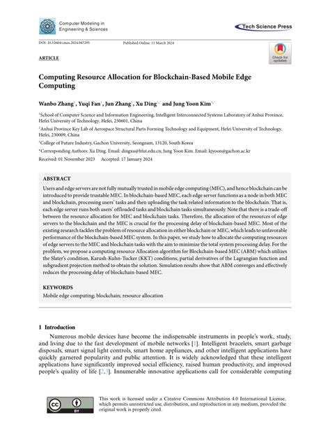 Pdf Computing Resource Allocation For Blockchain Based Mobile Edge Computing