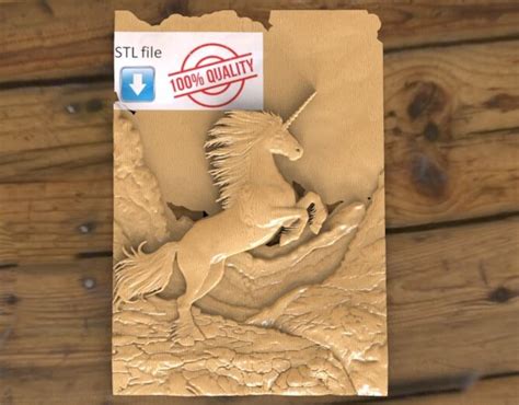 Unicorn 3d Stl Model For Cnc Router Relief Artcam Aspire Engraver