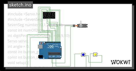 94 โปรแกรมควบคุมเซอร์โวมอเตอร์ด้วยสวิตช์และแสดงตัวเลของศาการหมุน