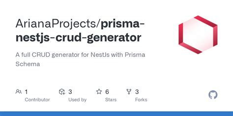 Github Arianaprojects Prisma Nestjs Crud Generator A Full Crud