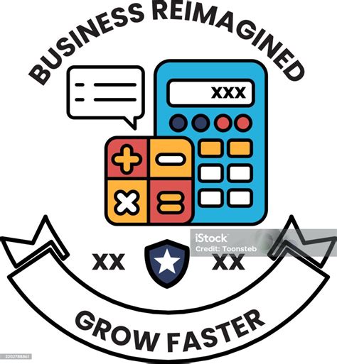 A Business Reimagined Calculator With A Ribbon Around It Stock
