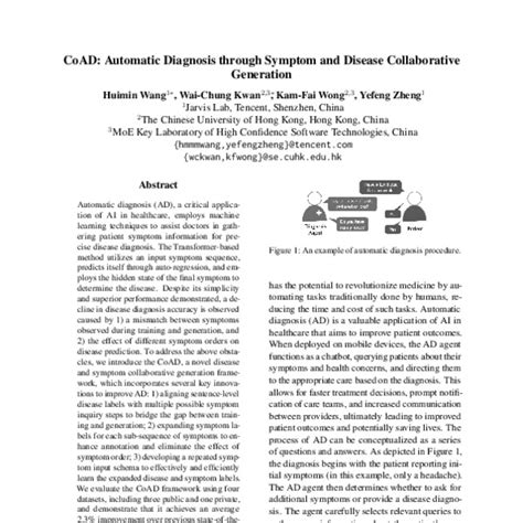 Coad Automatic Diagnosis Through Symptom And Disease Collaborative