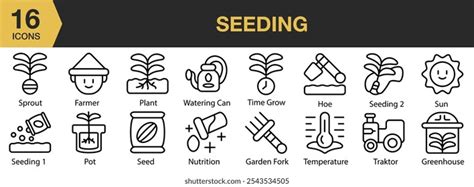Seeding Icon Set Includes Seeding Fertilizer Stock Vector Royalty Free 2549365887 Shutterstock