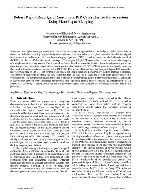 Pdf Robust Digital Redesign Of Continuous Pid Controller For Dokumentips