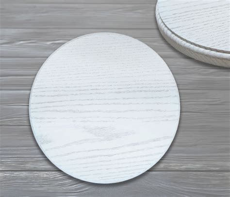 Premium White Painted Red Oak Wooden Round Plaque Versatile Round