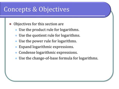 65 Logarithmic Properties Ppt
