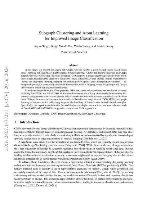 Pdf Subgraph Clustering And Atom Learning For Improved Image