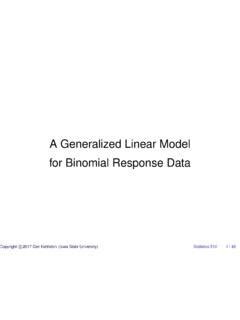 A Generalized Linear Model For Binomial Response Data A Generalized Linear Model For Binomial