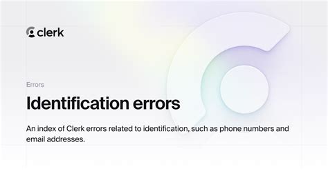 Errors Identification Errors