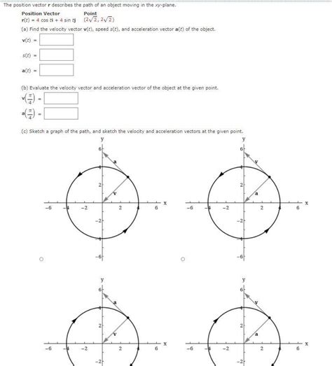Solved The Position Vector R Describes The Path Of An Object Chegg