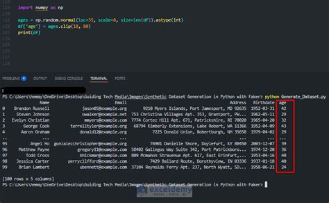 Synthetic Dataset Generation In Python With Faker Exceldemy