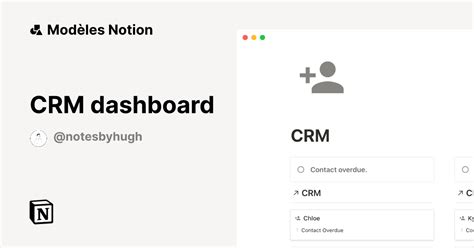 Modèle Crm Dashboard Marketplace Notion