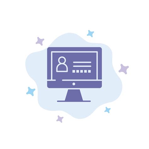 Computer Internet Security Blue Icon On Abstract Cloud Background