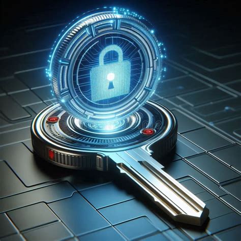 digital key symbolizing cyber security digital access conceptual