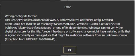 Wrong Config File Format Rewasd Forum