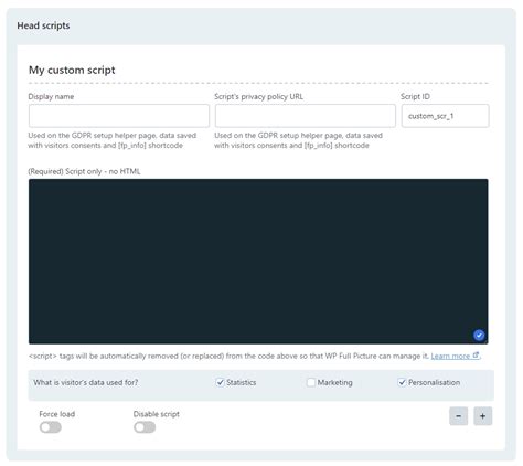 Custom Scripts Integration For Wordpress • Wp Full Picture
