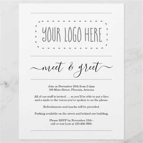 Simple Business Meet And Greet Invitation Add Logo Flyer Zazzle Flyer