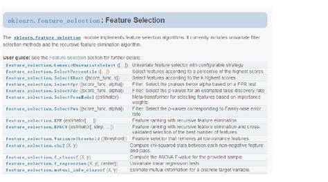 Sklearn库featureselection特征选择算法及api使用 Word文档在线阅读与下载 免费文档