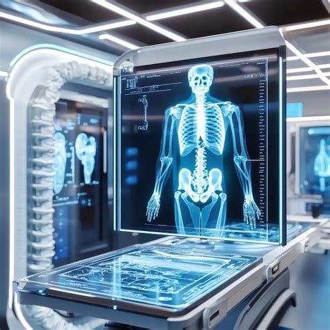 Hightech Skeletal Scan Display In Modern Facility Premium Ai Generated Image