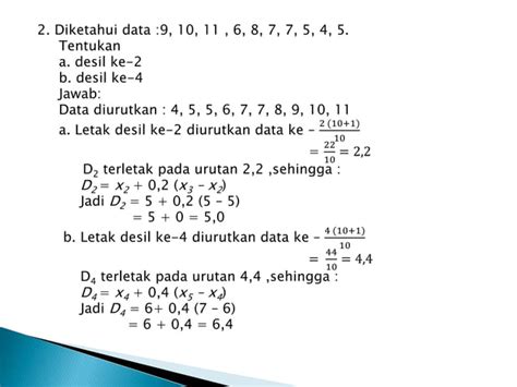 Statistika Tentang Ukuran Letak Untuk Data Berkelompok Dan Data Tunggal