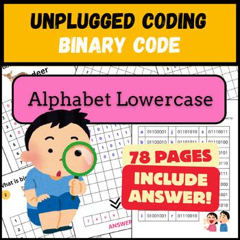 Binary Code Activity Unplugged Coding Alphabet Lowercase By Good Monday