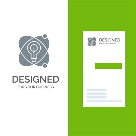Atom Education Nuclear Bulb Grey Logo Design And Business Card Template
