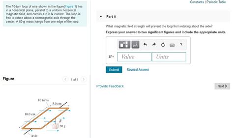 Solved Constants Periodic Table The 10 Turn Loop Of Wire