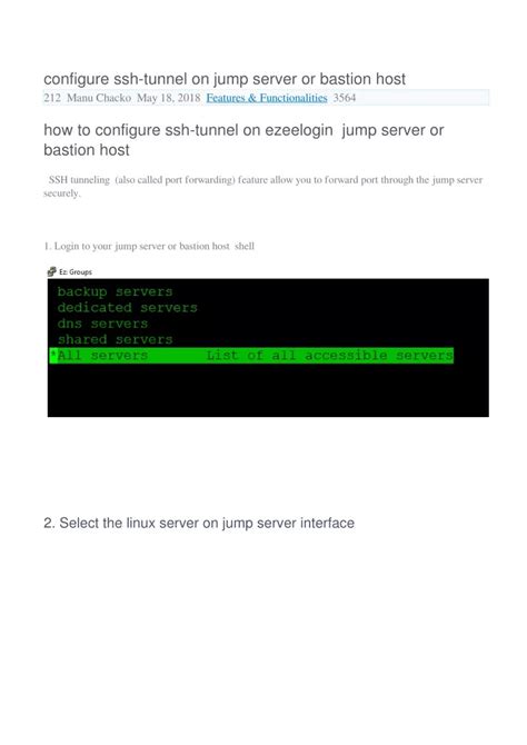 PPT How To Configure Ssh Tunnel On Ezeelogin Jump Server Or Bastion Host PowerPoint