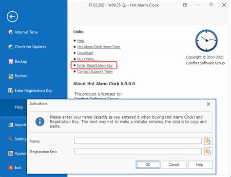 How Do I Activate The Software Online Help Hot Alarm Clock