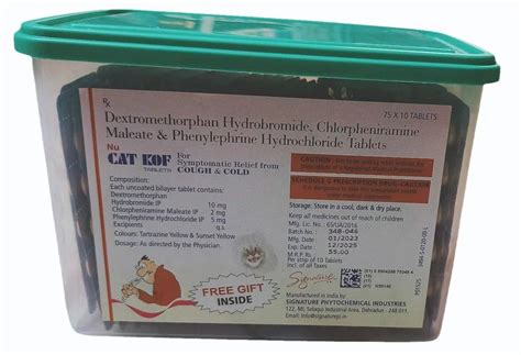Dextromethorphan Hydrobromide Chlorpheniramine Maleate Tablets 4 Mg At ₹ 55box In Dombivli